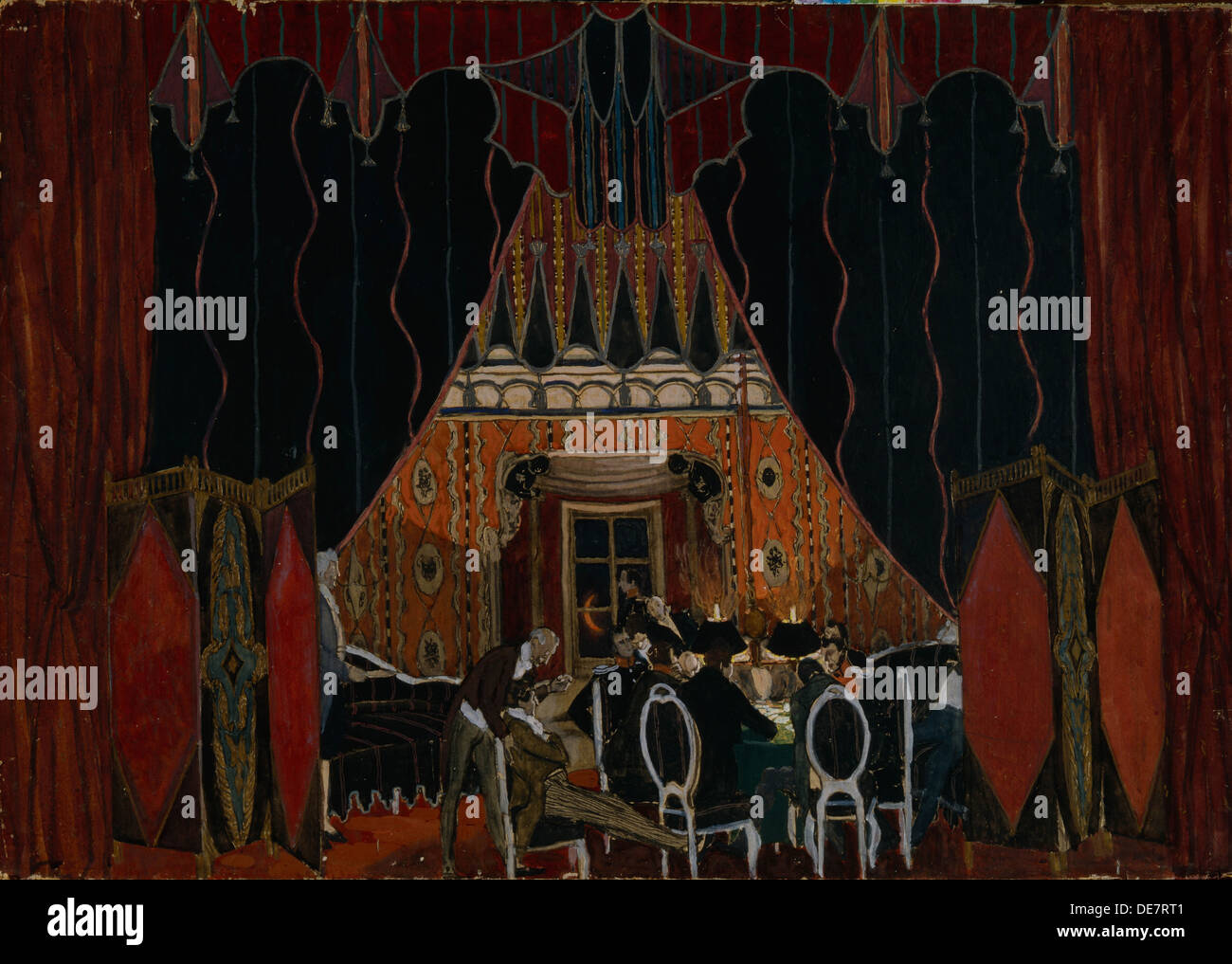 Stage design for the theatre play The Masquerade by M. Lermontov, 1917 ...