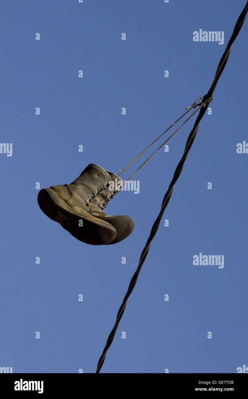 Boots On A Wire High Resolution Stock Photography and Images - Alamy
