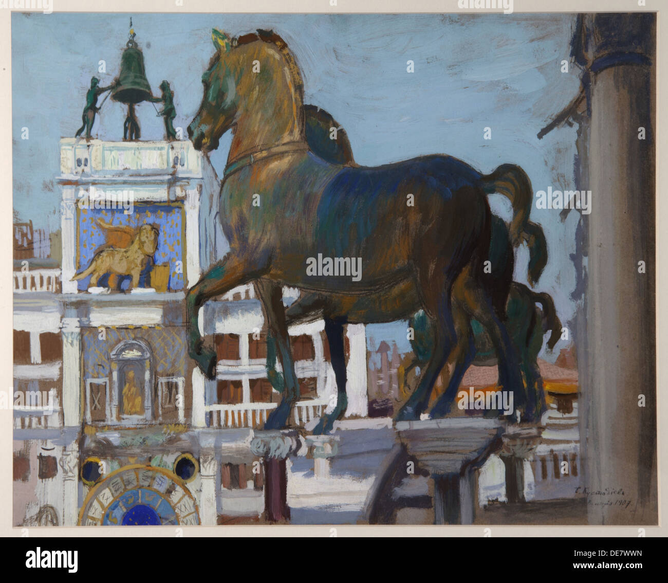 The Horses of San Marco, 1907. Artist: Kustodiev, Boris Michaylovich ...