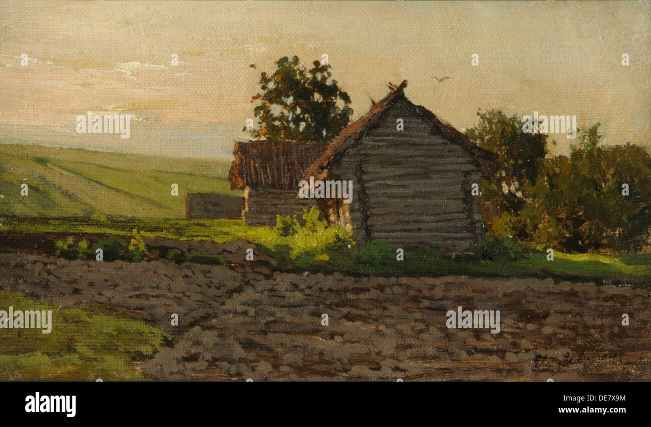 Slobodka, 1884. Artist: Levitan, Isaak Ilyich (1860-1900 Stock Photo ...