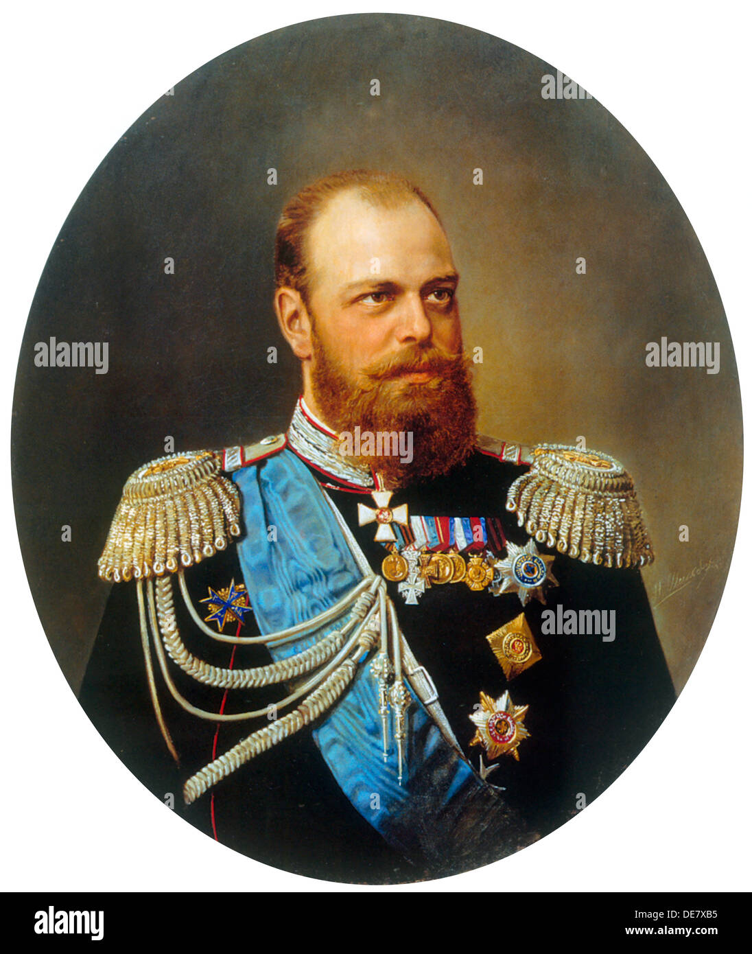 Portrait of the Emperor Alexander III', (1845-1894), 19th century Stock ...