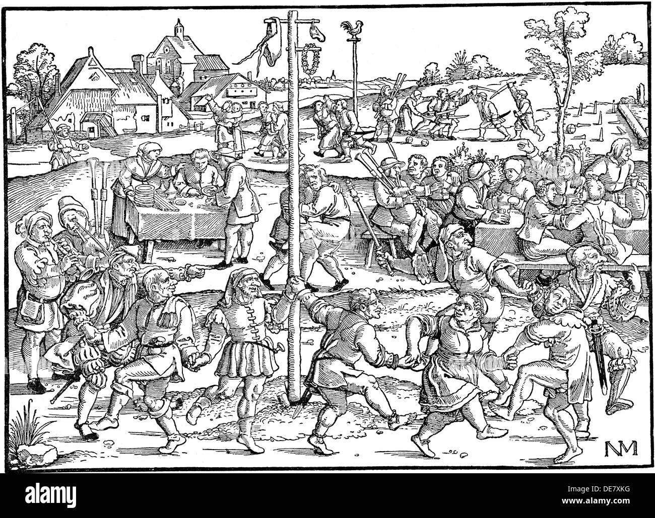 Maypole dance germany Black and White Stock Photos & Images - Alamy