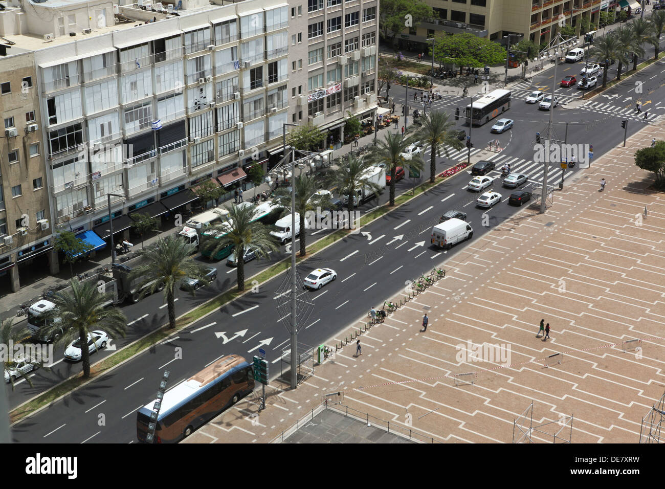 Rabin Square as seen from the roof of city hall, Tel Aviv, Israel Stock ...