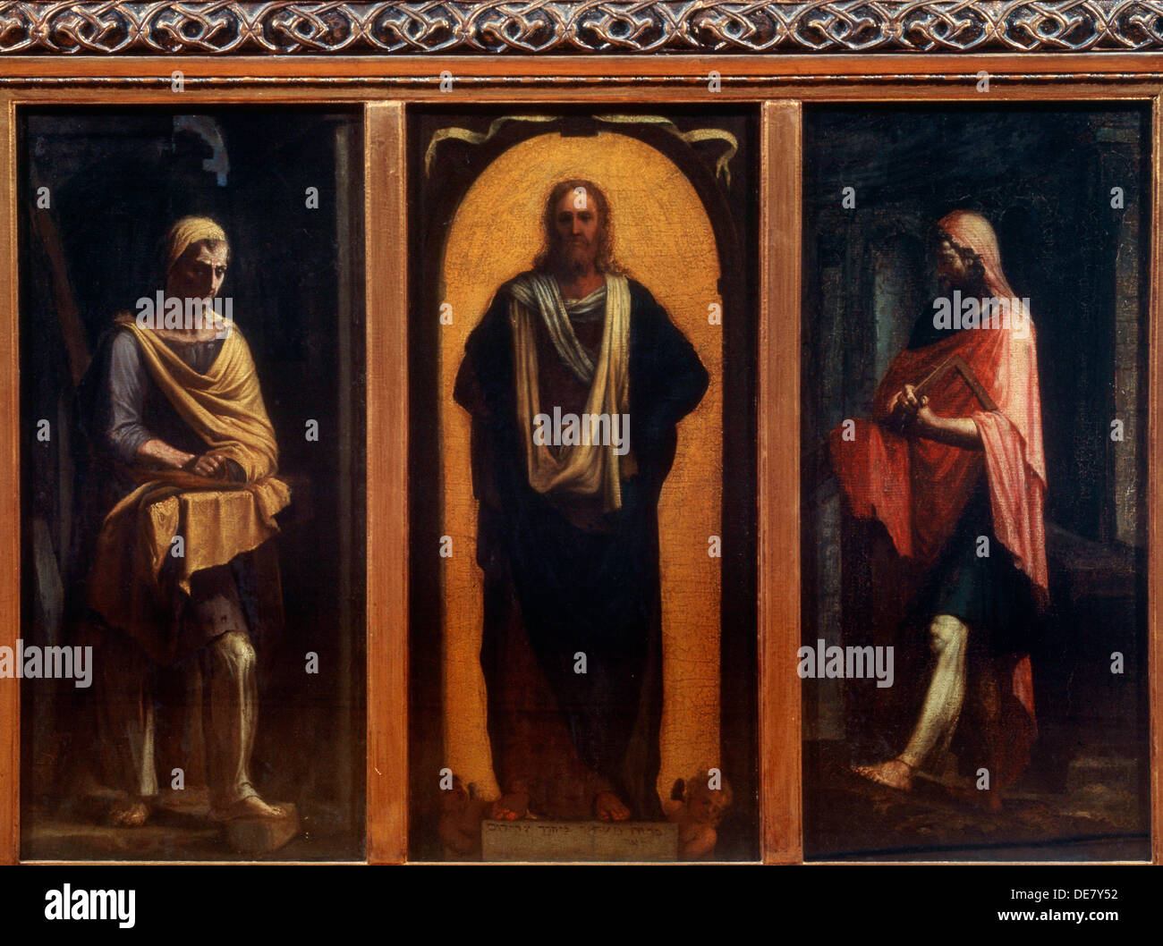 Christ with two Saints' Stock Photo - Alamy