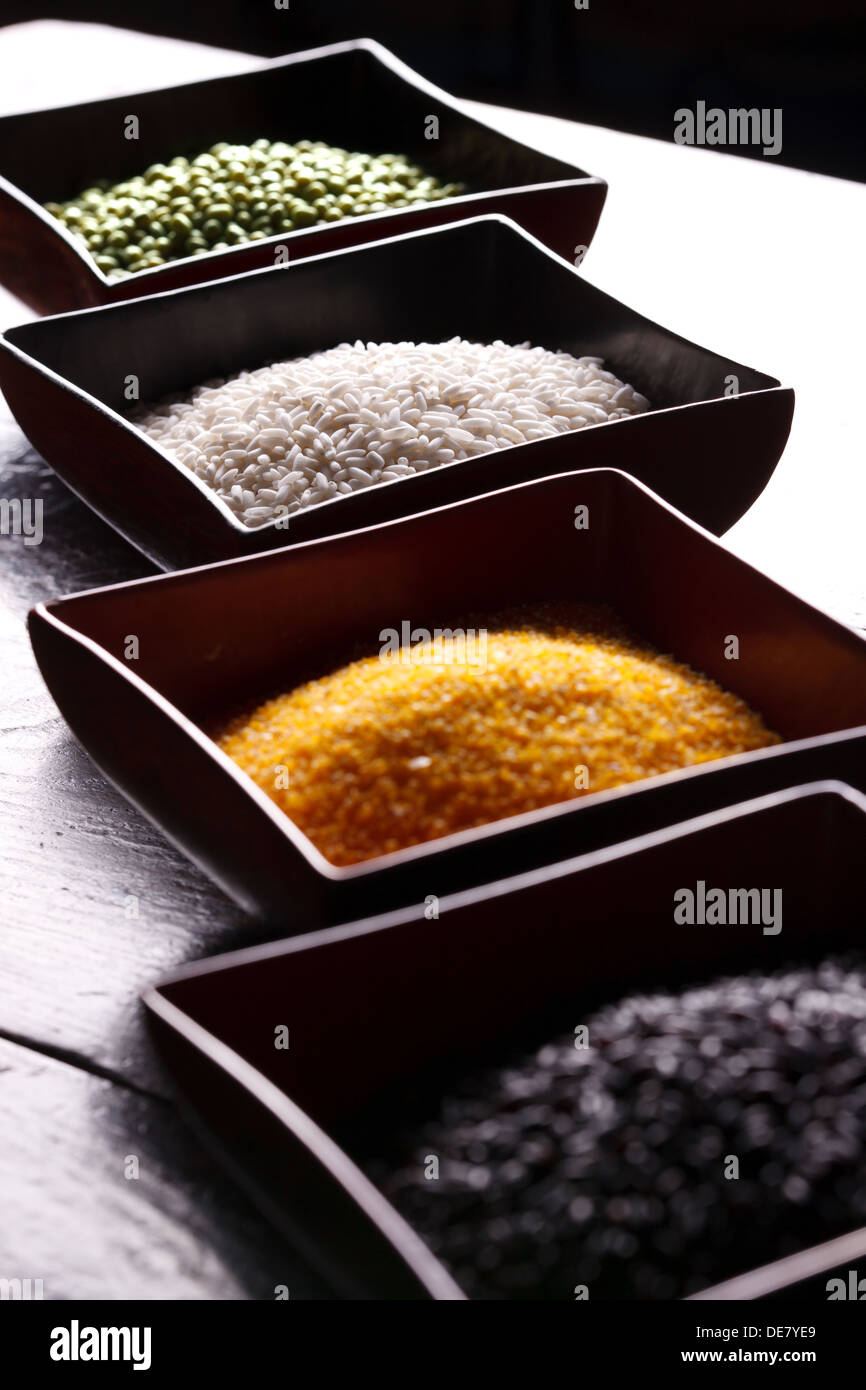 Assorted organic pulses and grains Stock Photo - Alamy