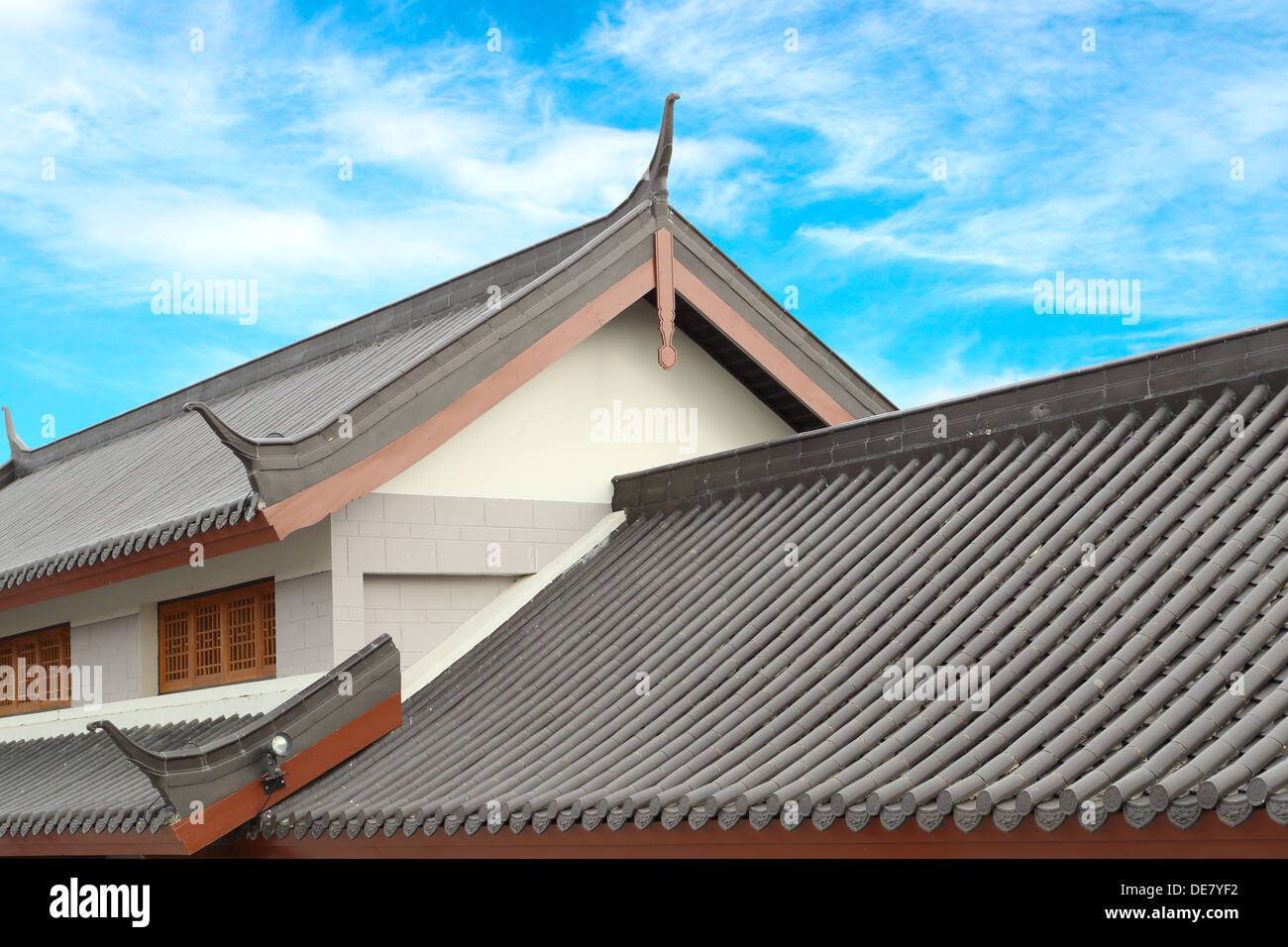 Traditional Chinese Roof with blue sky Stock Photo - Alamy