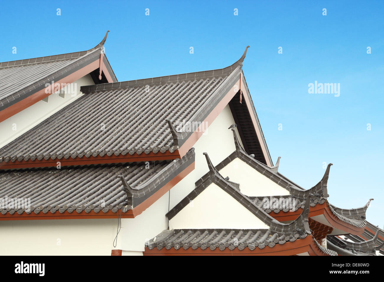 Traditional Chinese Roof with blue sky Stock Photo - Alamy