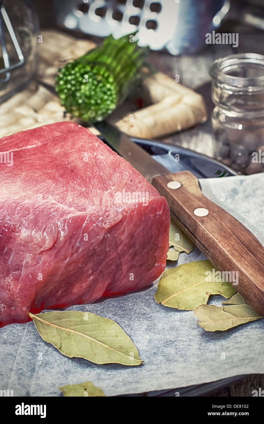 Meat a beef is fresh with blood Stock Photo - Alamy