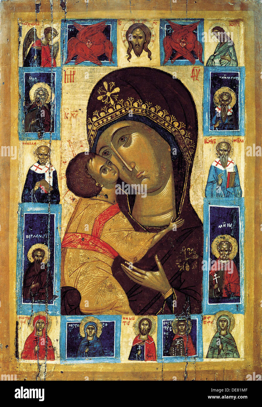 The Virgin Eleusa with Selected Saints, early16th century Stock Photo ...
