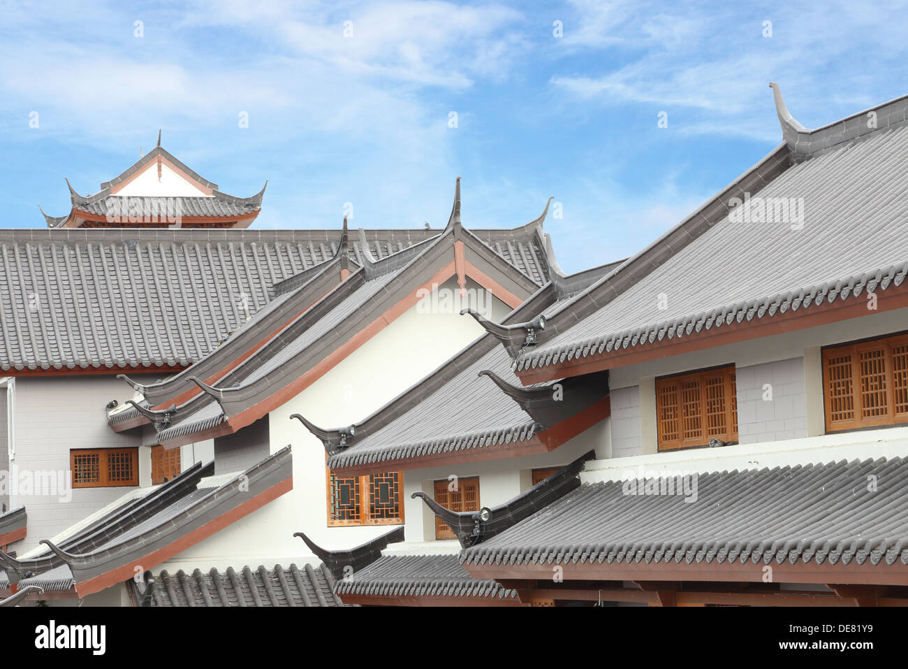 Traditional Chinese Roof with blue sky Stock Photo - Alamy