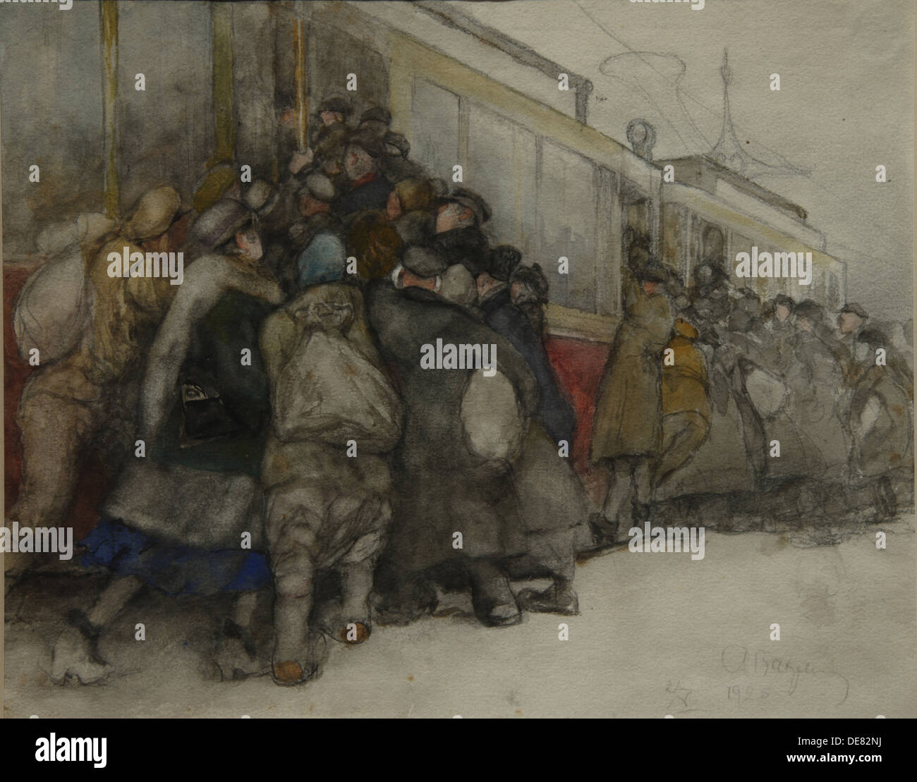 By the Tram, 1920. Artist: Vakhrameyev, Alexander Ivanovich (1874-1926 ...