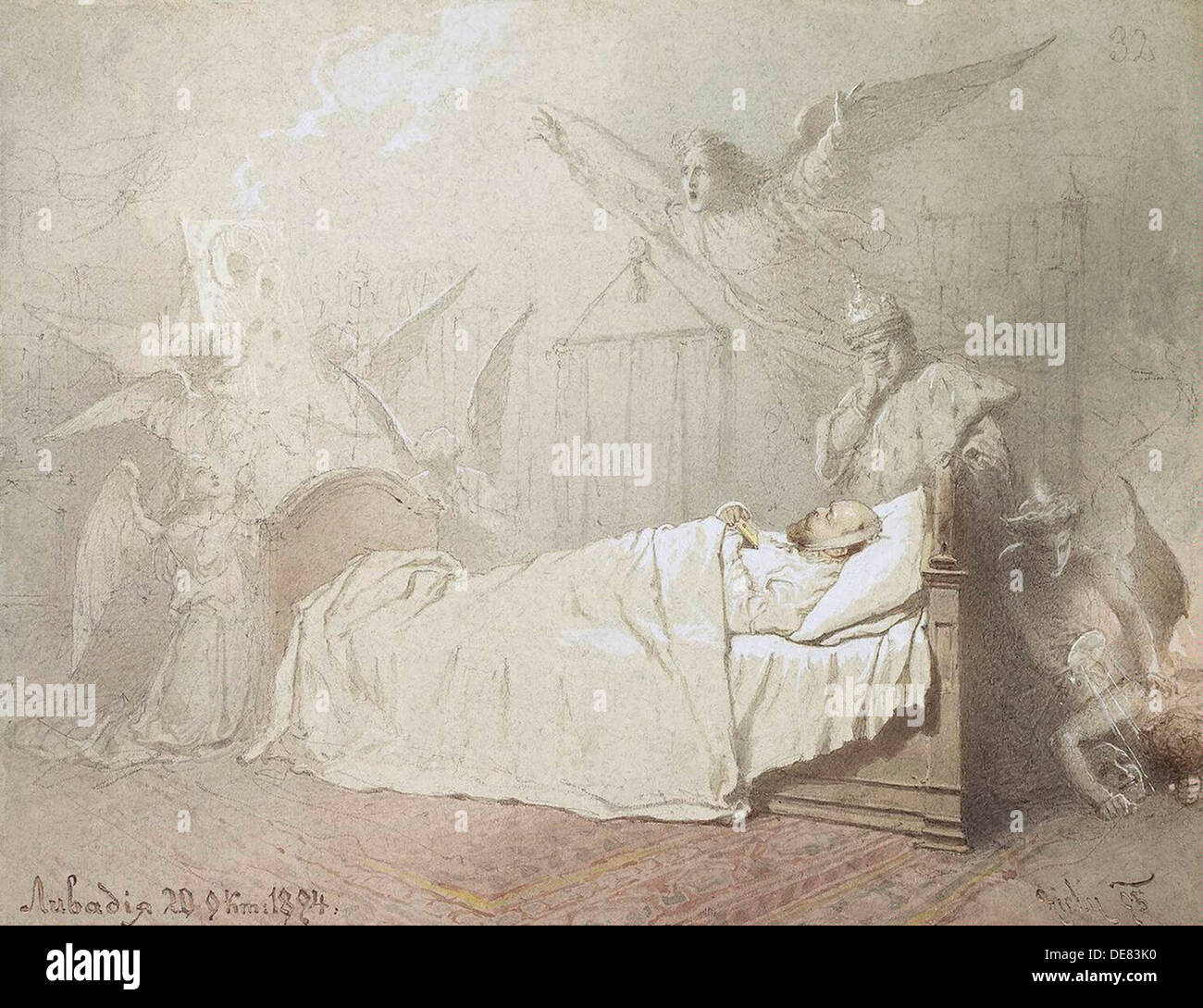 Alexander III on his Deathbed Surrounded by Angels, 1895 Stock Photo ...