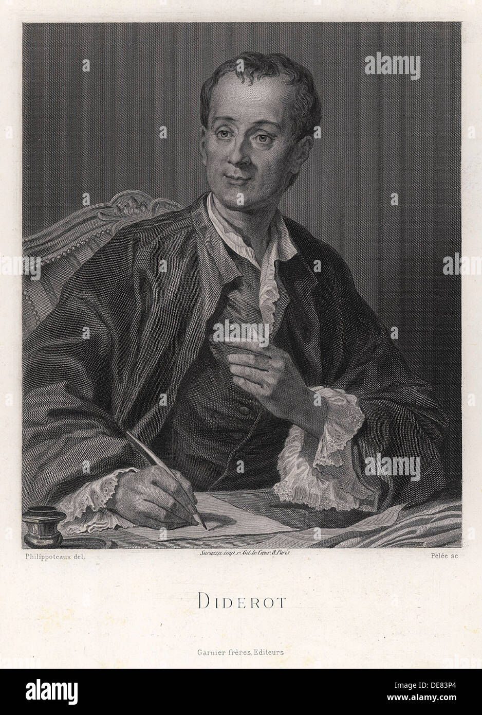 Portrait of the writer, essayist and philosopher Denis Diderot (1713 ...