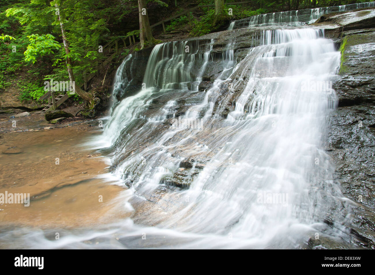 HELLS HOLLOW WATERFALL HELLS RUN SLIPPERY ROCK CREEK GORGE MCCONNELS ...