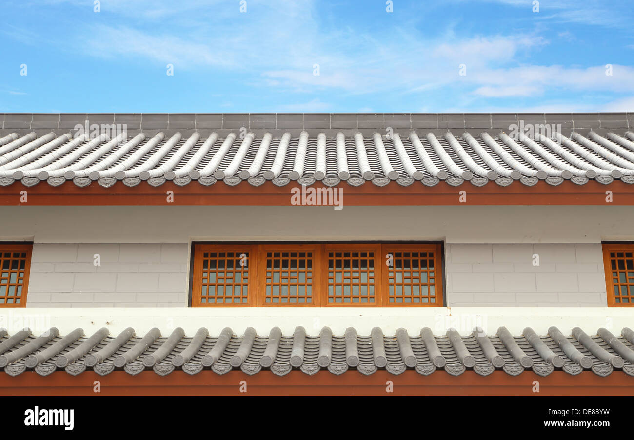 Traditional Chinese Roof with blue sky Stock Photo - Alamy
