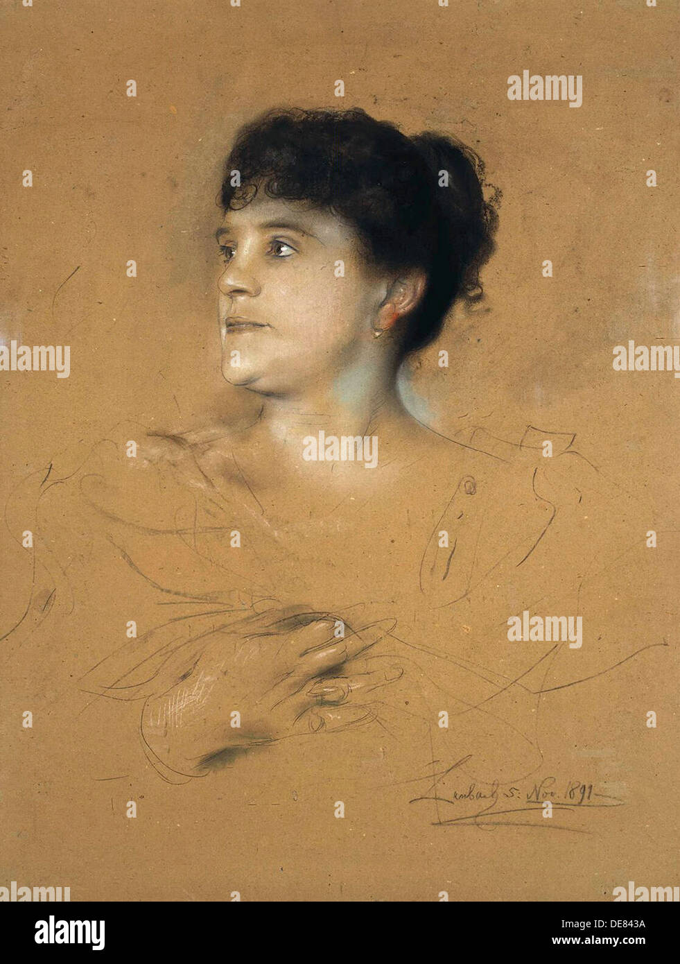 Portrait of the singer Marcella Sembrich, (1858-1935), 1891 Stock Photo ...