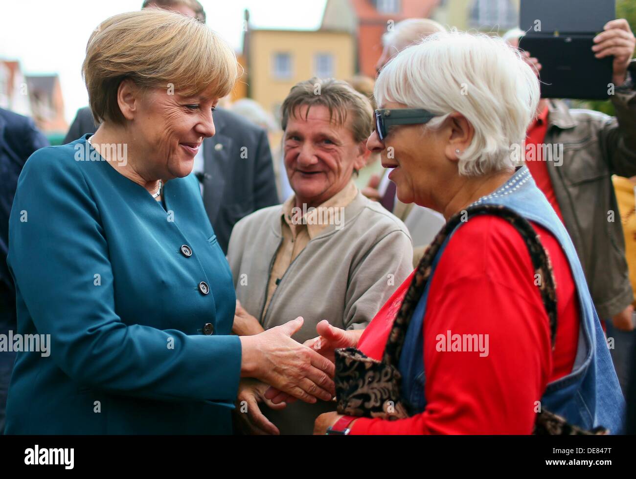 Barth, Germany. 13th Sep, 2013. German Chancellor Angela Merkel (L) is ...