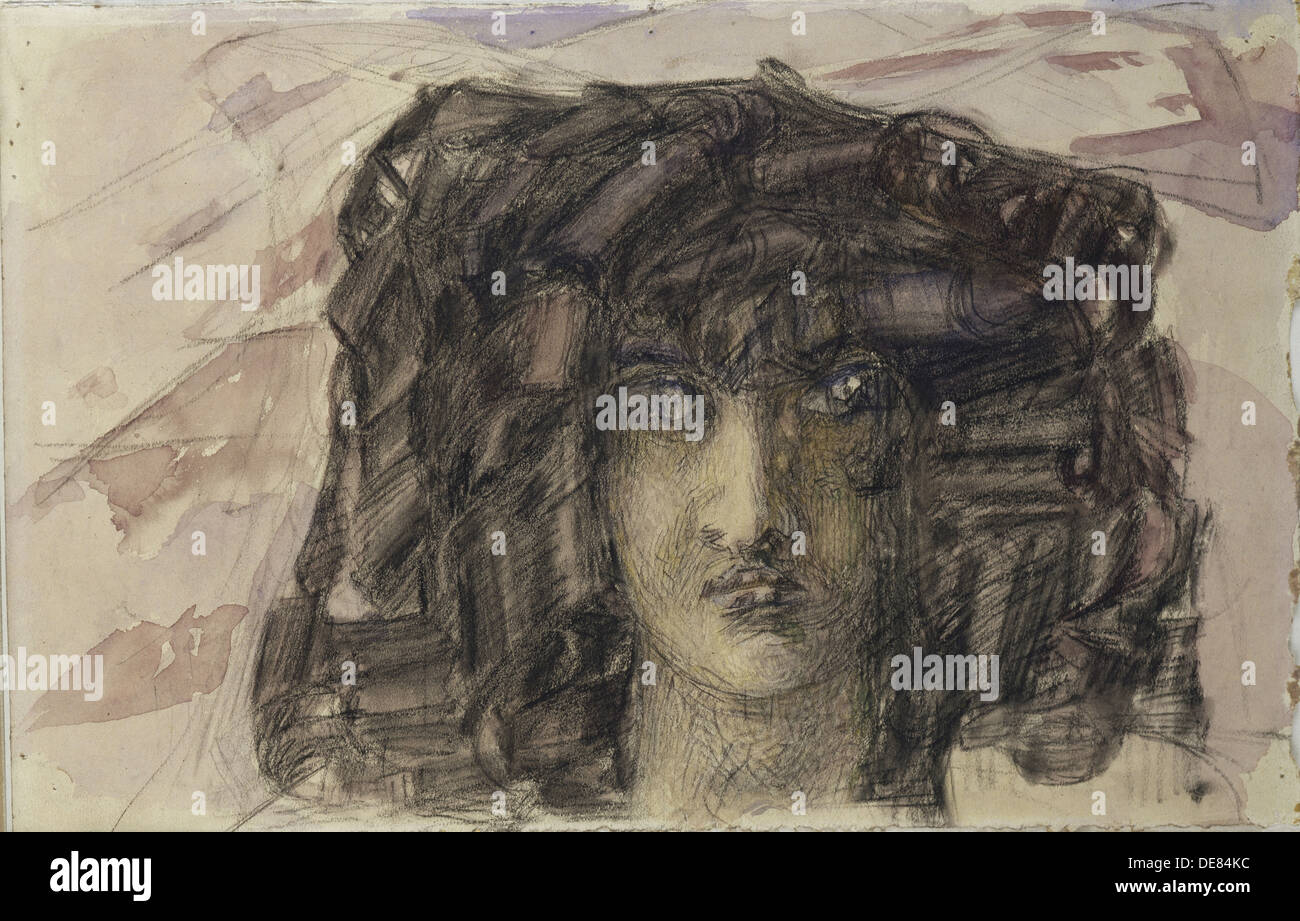 Demon's head. Illustration to the poem The Demon by Mikhail Lermontov ...