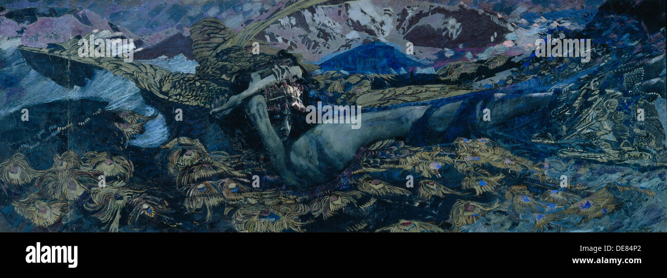 The Demon downcast, 1902. Artist: Vrubel, Mikhail Alexandrovich (1856 ...