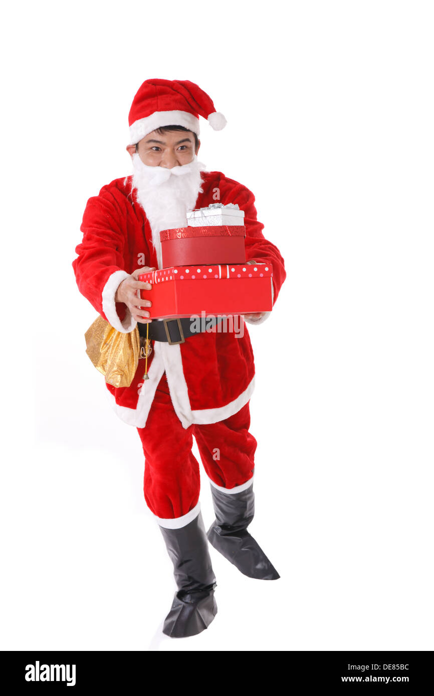 Young man santa costume Cut Out Stock Images & Pictures - Alamy