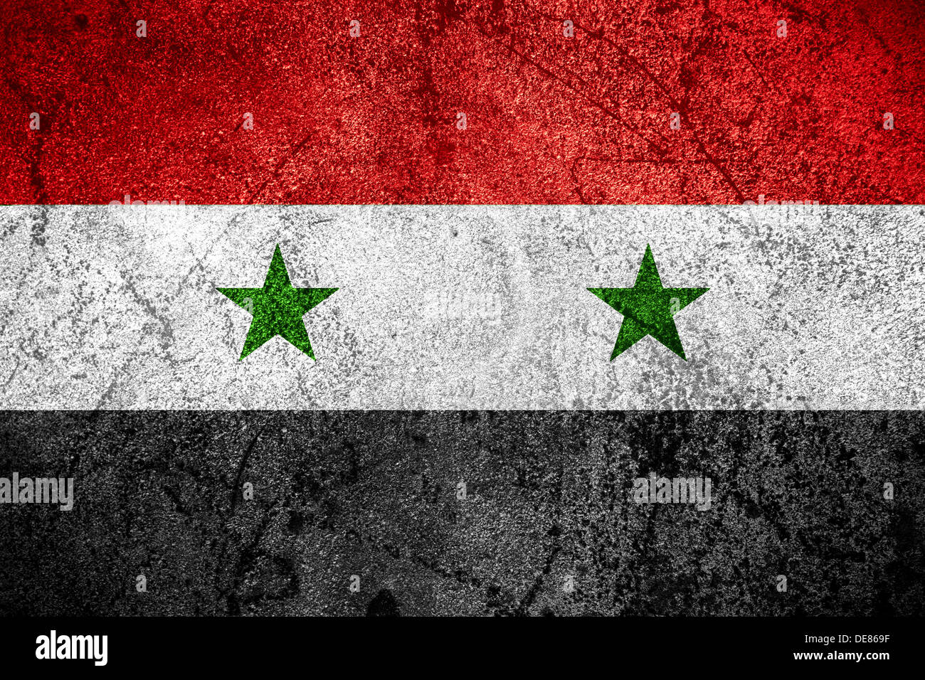 flag of Syria or Syrian banner on rough pattern iron background Stock ...