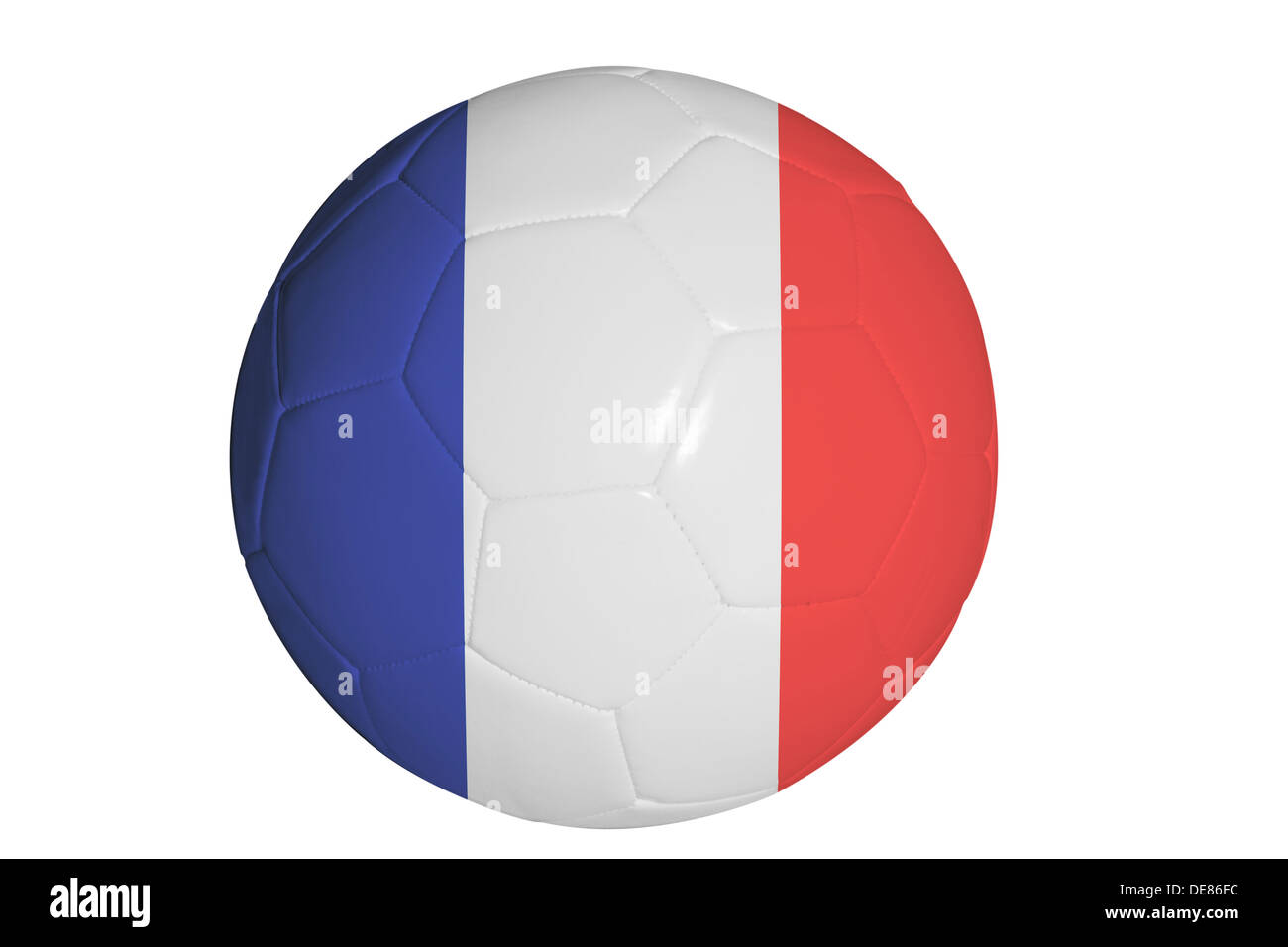 French flag graphic on soccer ball isolated on white Stock Photo - Alamy
