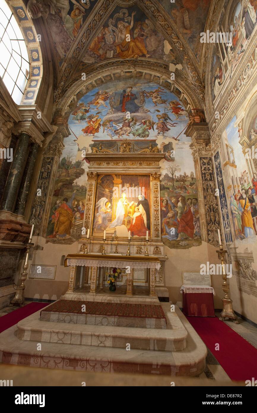 The Carafa Chapel painted by Filippino Lippi in the Basilica of Saint ...