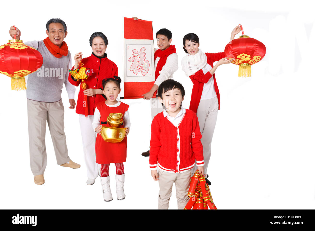 Family celebrating Chinese New Year Stock Photo - Alamy