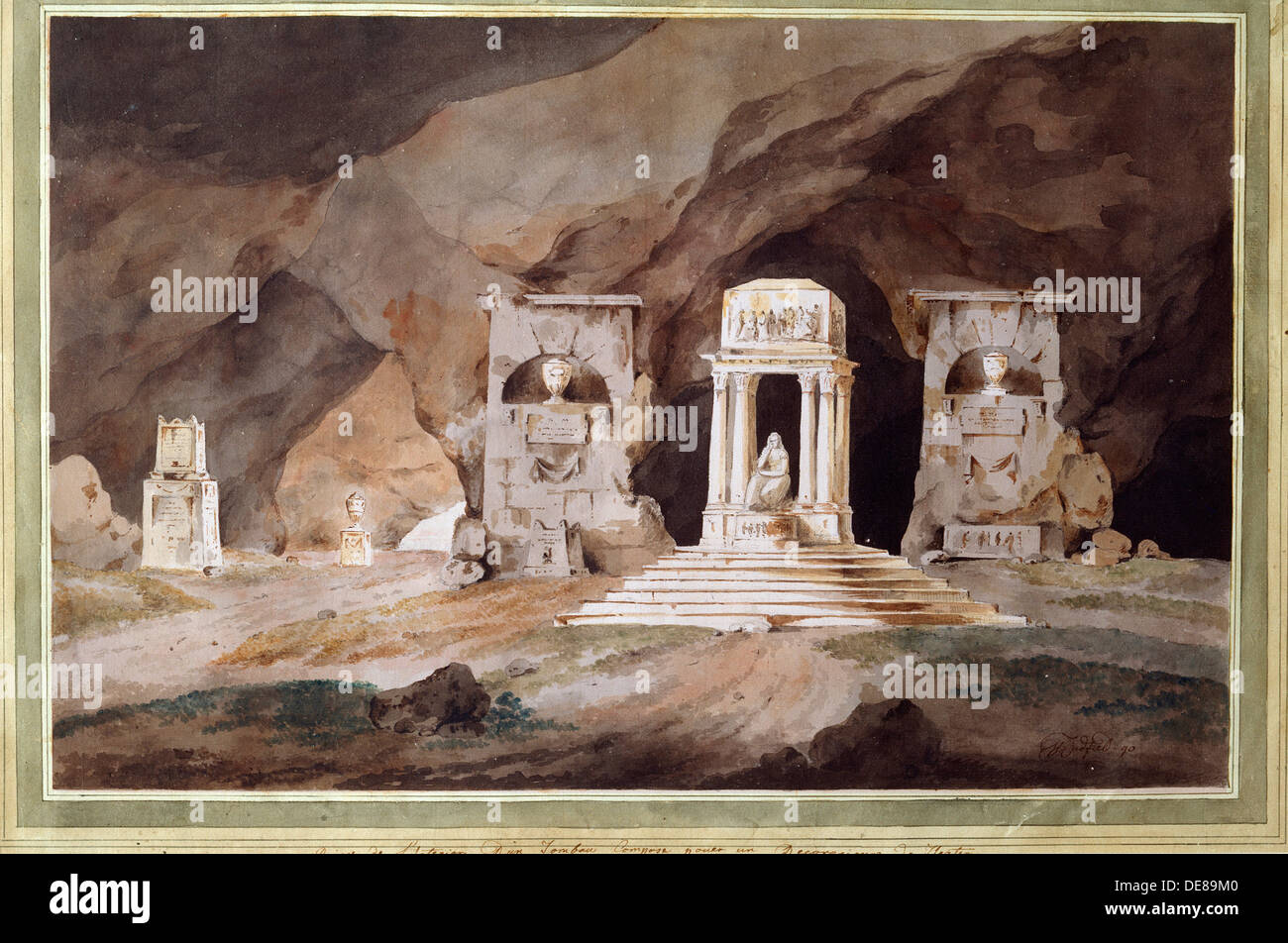 Old cemetery. Stage design for a theatre play, 1790. Artist: Henry ...