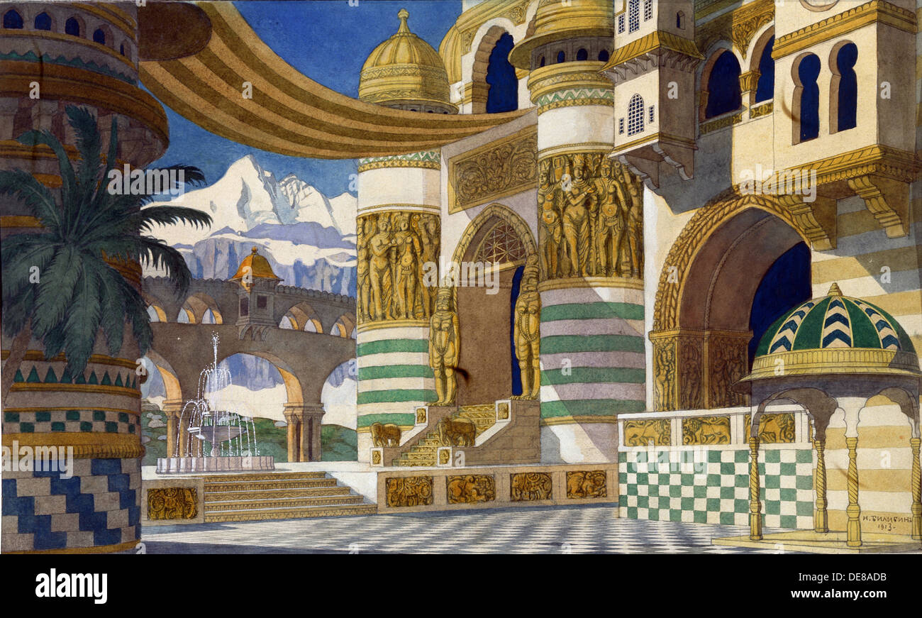 Stage design for the opera Ruslan and Ludmila by M. Glinka, 1913 ...