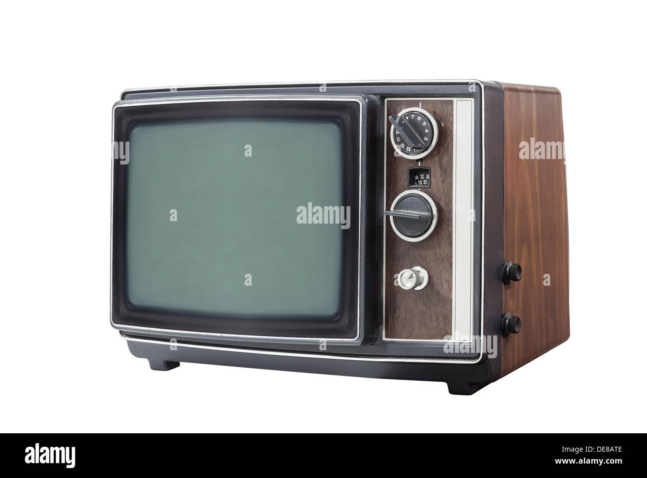 Retro portable television set isolated with clipping path Stock Photo ...