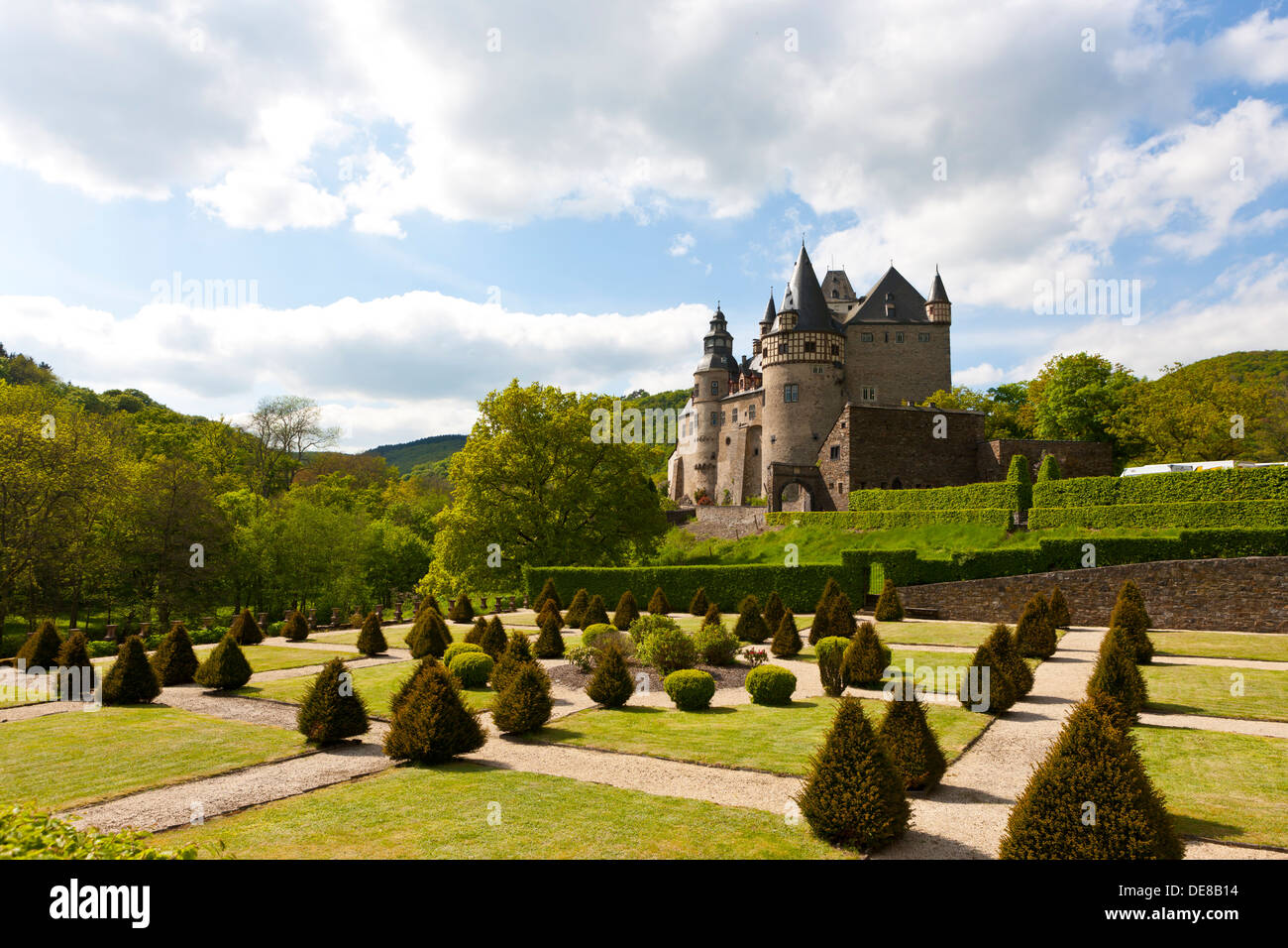 Germany, Rhineland Palatinate, View of Burresheim Castle Stock Photo ...