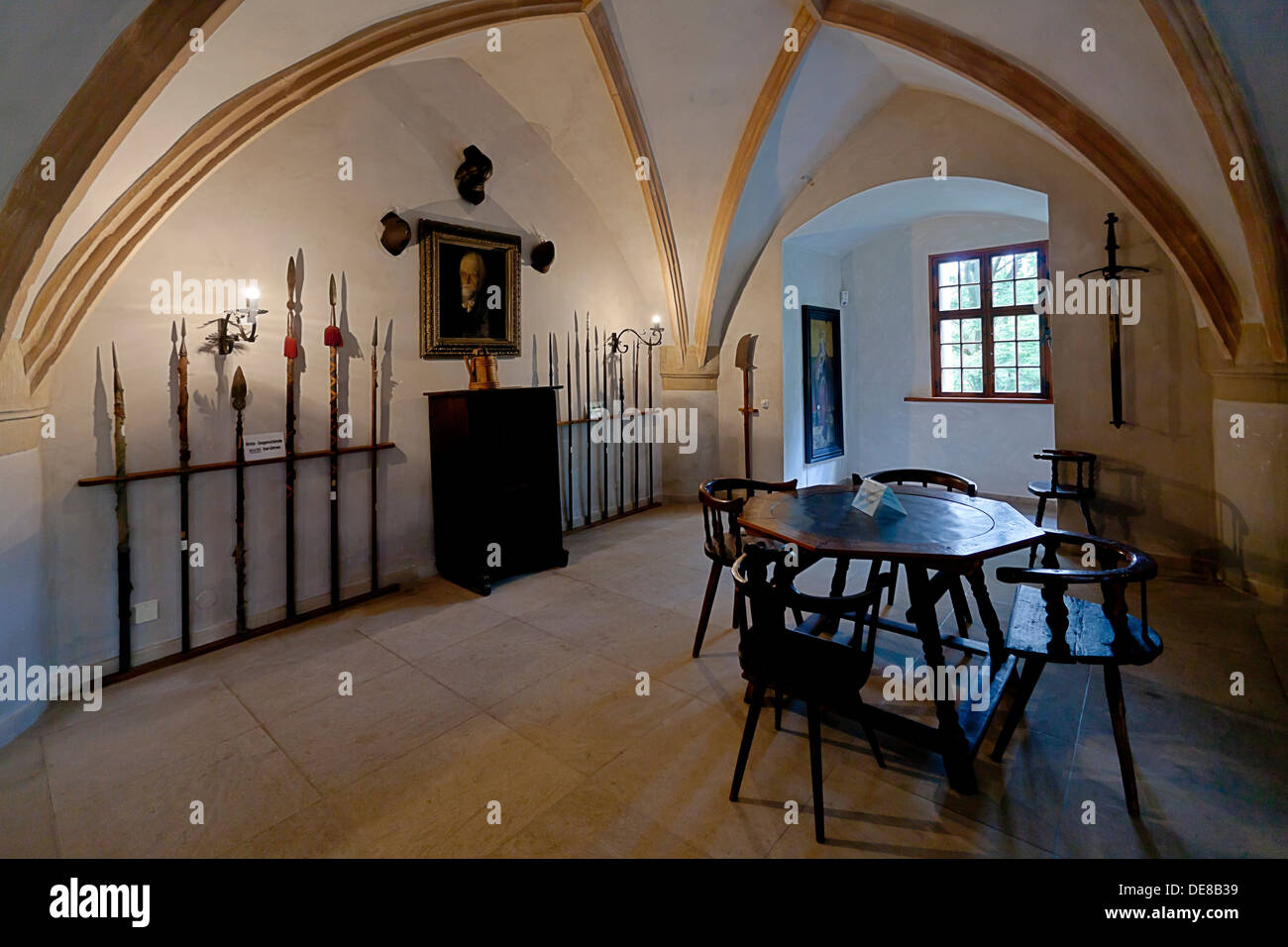 Germany, Bavaria, Ludwigstadt, Knights Hall in Lauenstein castle Stock ...