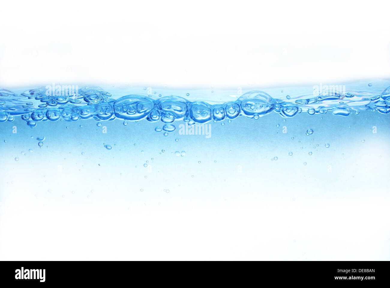 the blisters of air in water on white background Stock Photo - Alamy