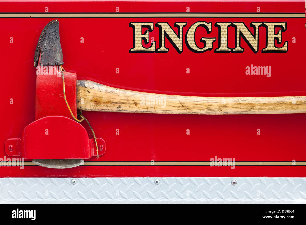 Axe detail attached to the side of a 1948 Type 45 Model B Fire ...