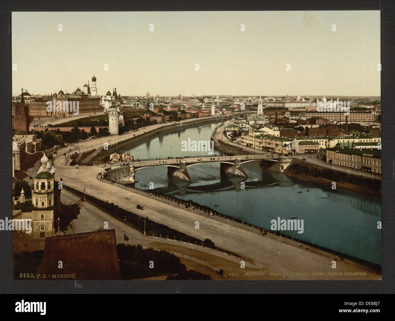 View of Zamoskvorechye (Panoramic view of Moscow), 1890s Stock Photo ...