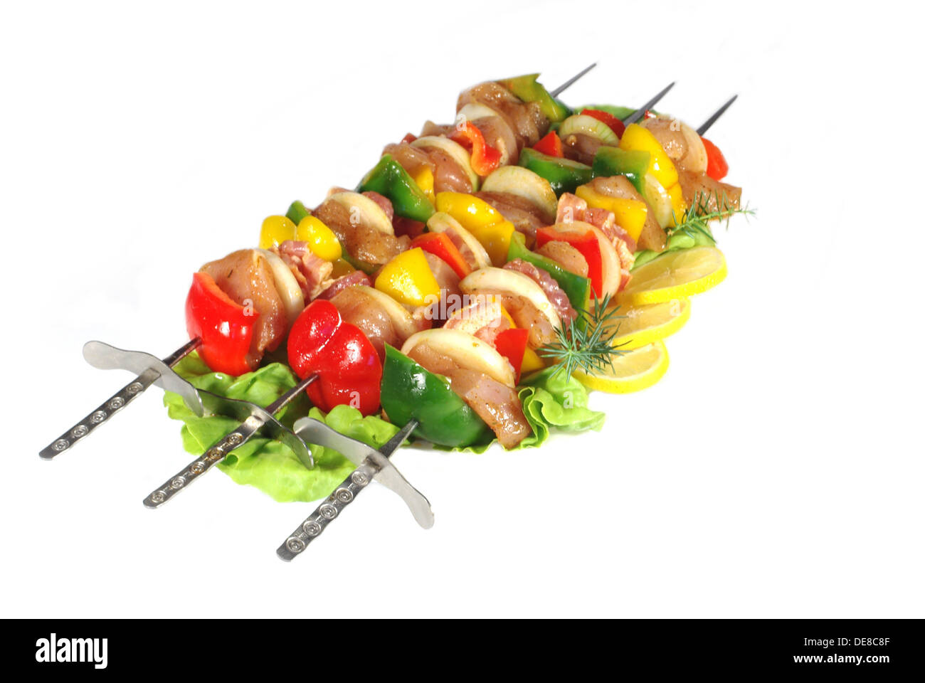 raw barbecue on white background Stock Photo - Alamy