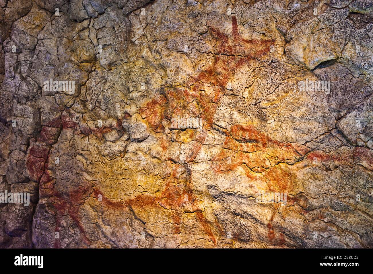 Reproduction of paintings of El Pendo Cave in National Museum and ...