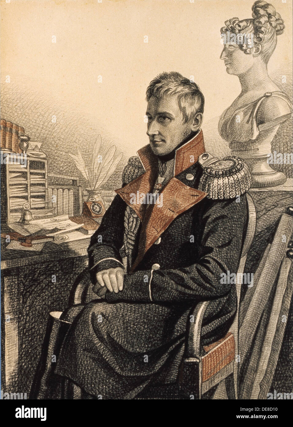 Portrait of Count Mikhail Vorontsov (1782-1856), 1820s. Artist: Hampeln ...