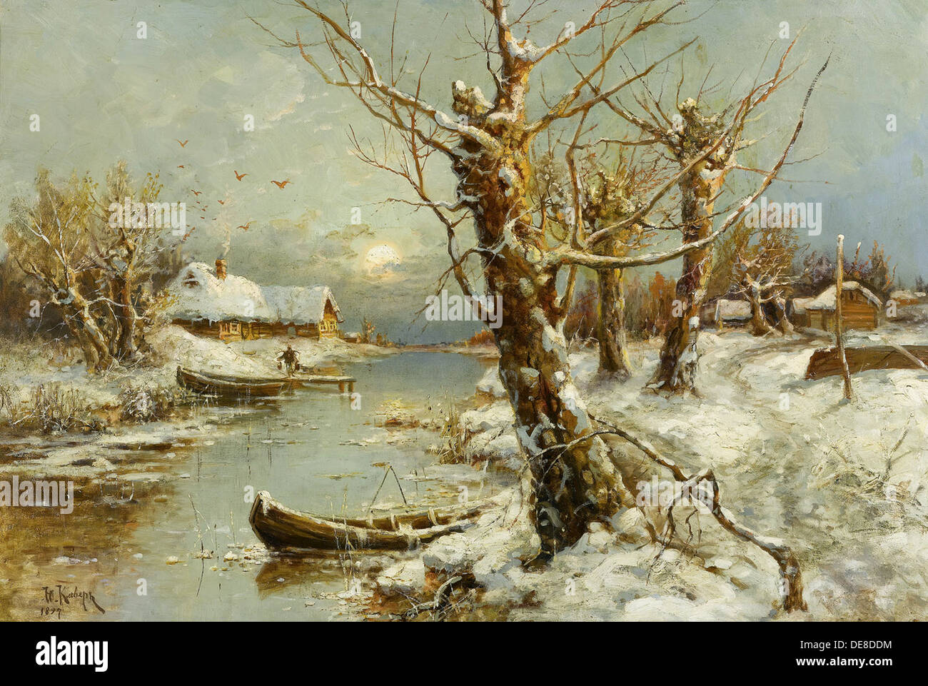 Winter River Landscape, 1897. Artist: Klever, Juli Julievich (Julius ...