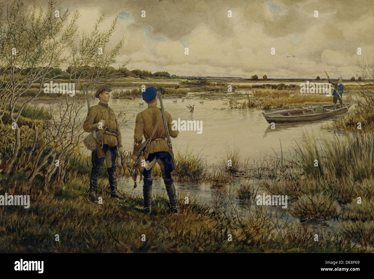Returning from the hunting, 1937. Artist: Lissner, Ernest Ernestovich ...