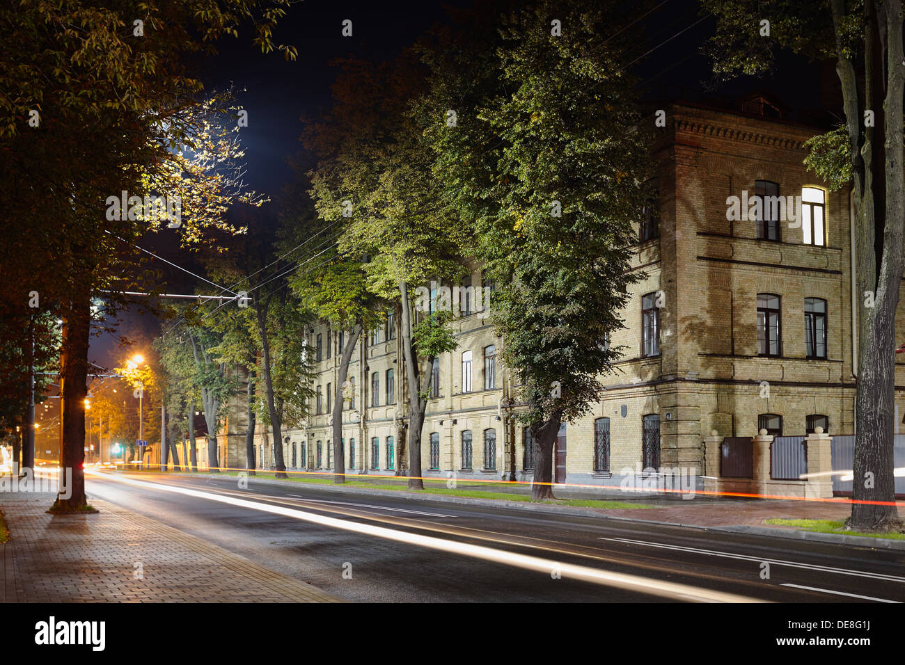Military Hospital in Grodno Belarus at Night Stock Photo - Alamy