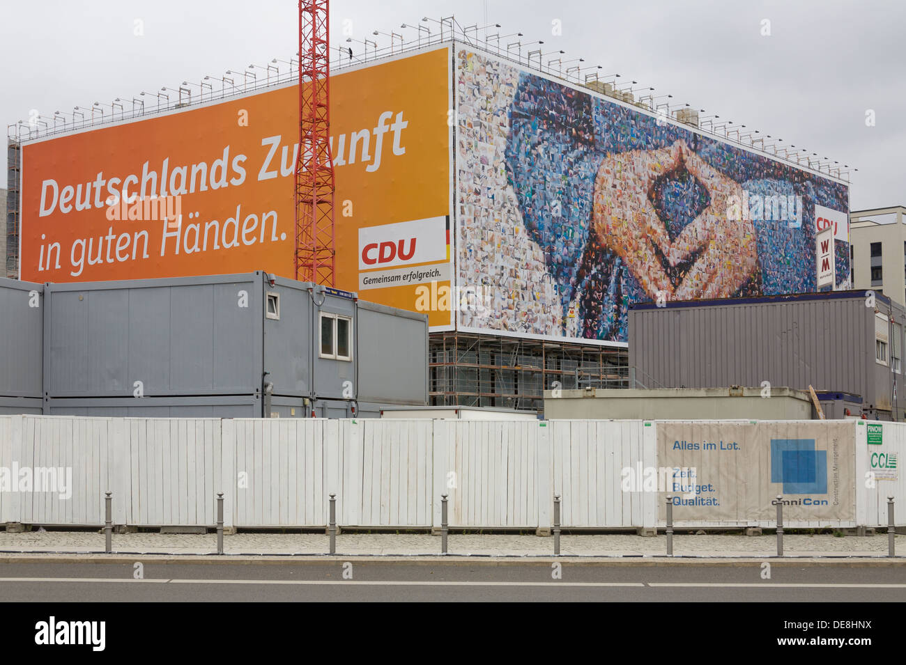 Large poster of the CDU German Chancellor Angela Merkel, with a typical ...
