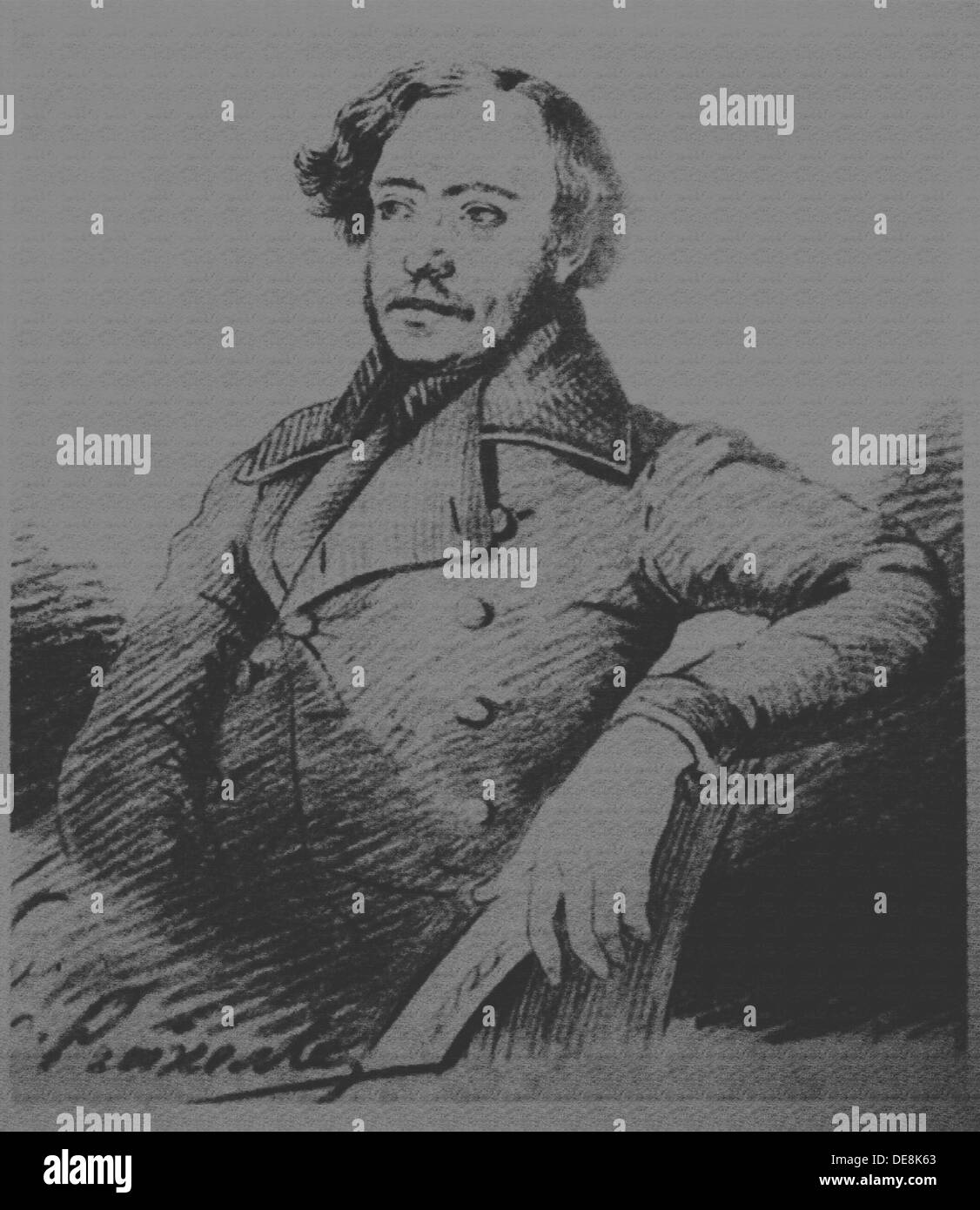 Nikolay Platonovich Ogarev (1813-1877), c. 1840. Artist: Reichel, Karl ...