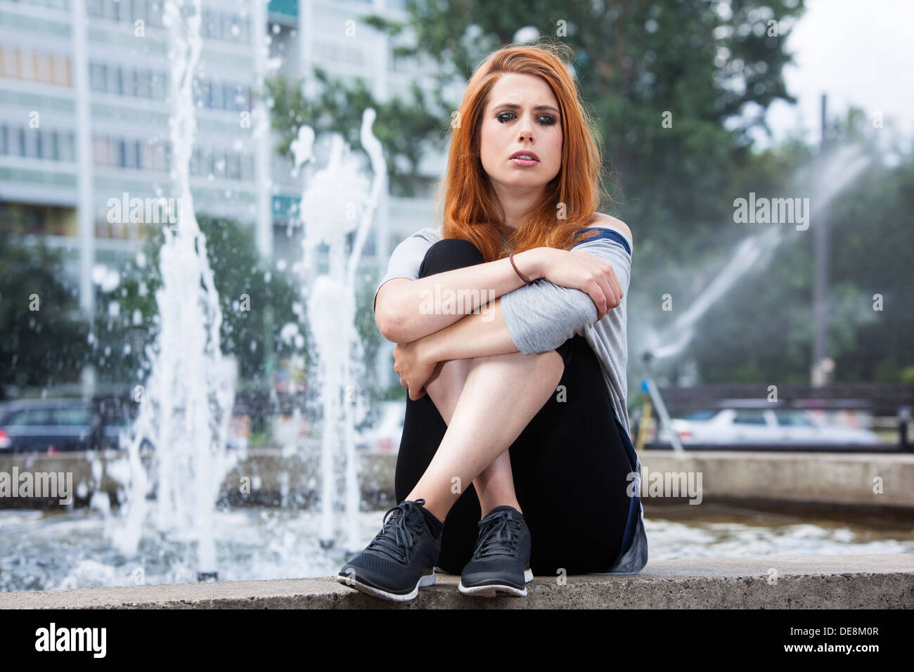 Germany, Berlin, Young woman crying Stock Photo - Alamy