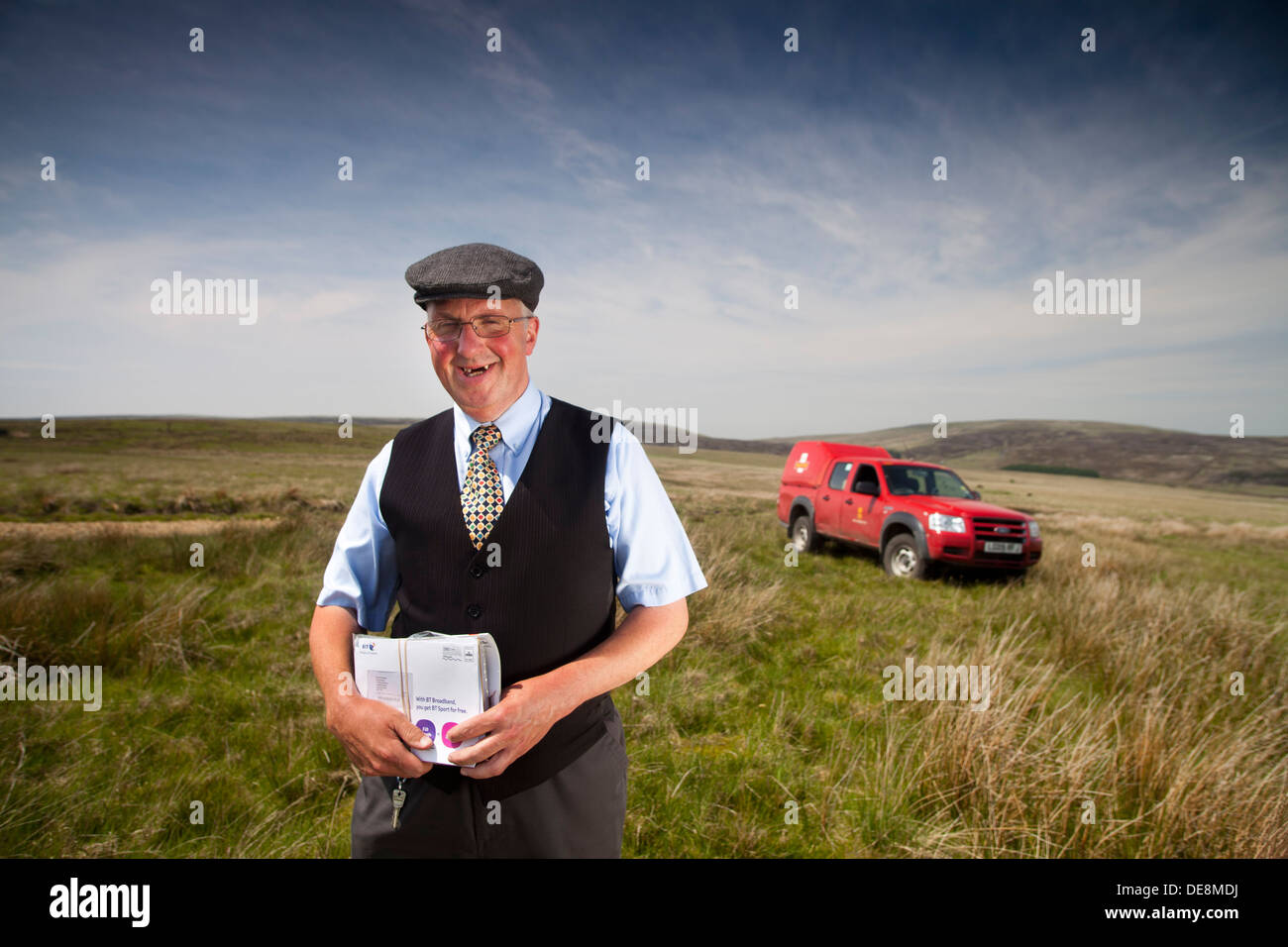 Postman in the Pennines , Yorkshire delivering mail to remote farms on ...