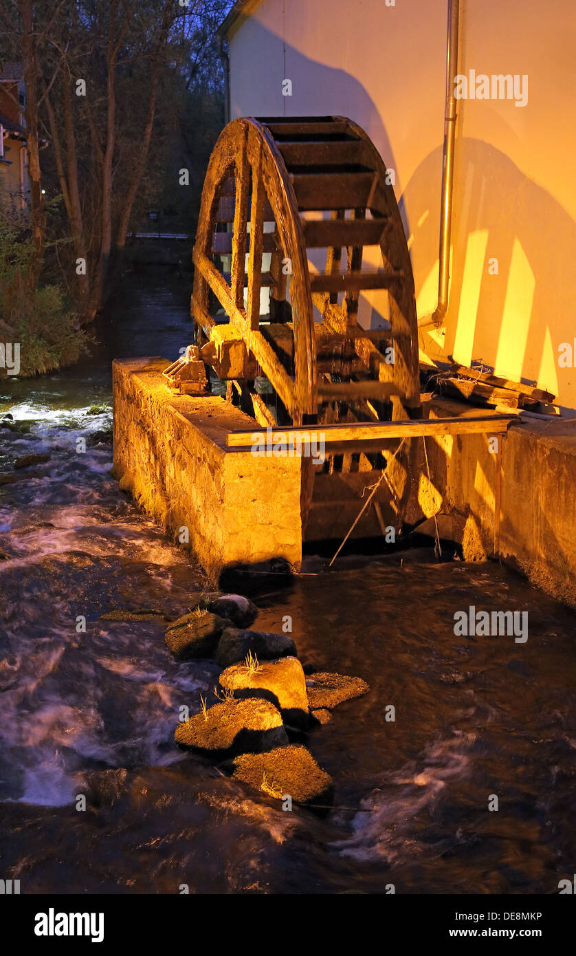 Buckow, Germany, the mill wheel Stobbermuehle evening Stock Photo - Alamy