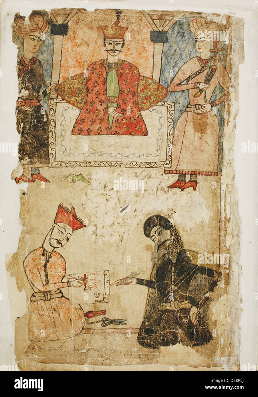 Rustaveli dictates his poem to a chancellor. Illustration to the poem ...