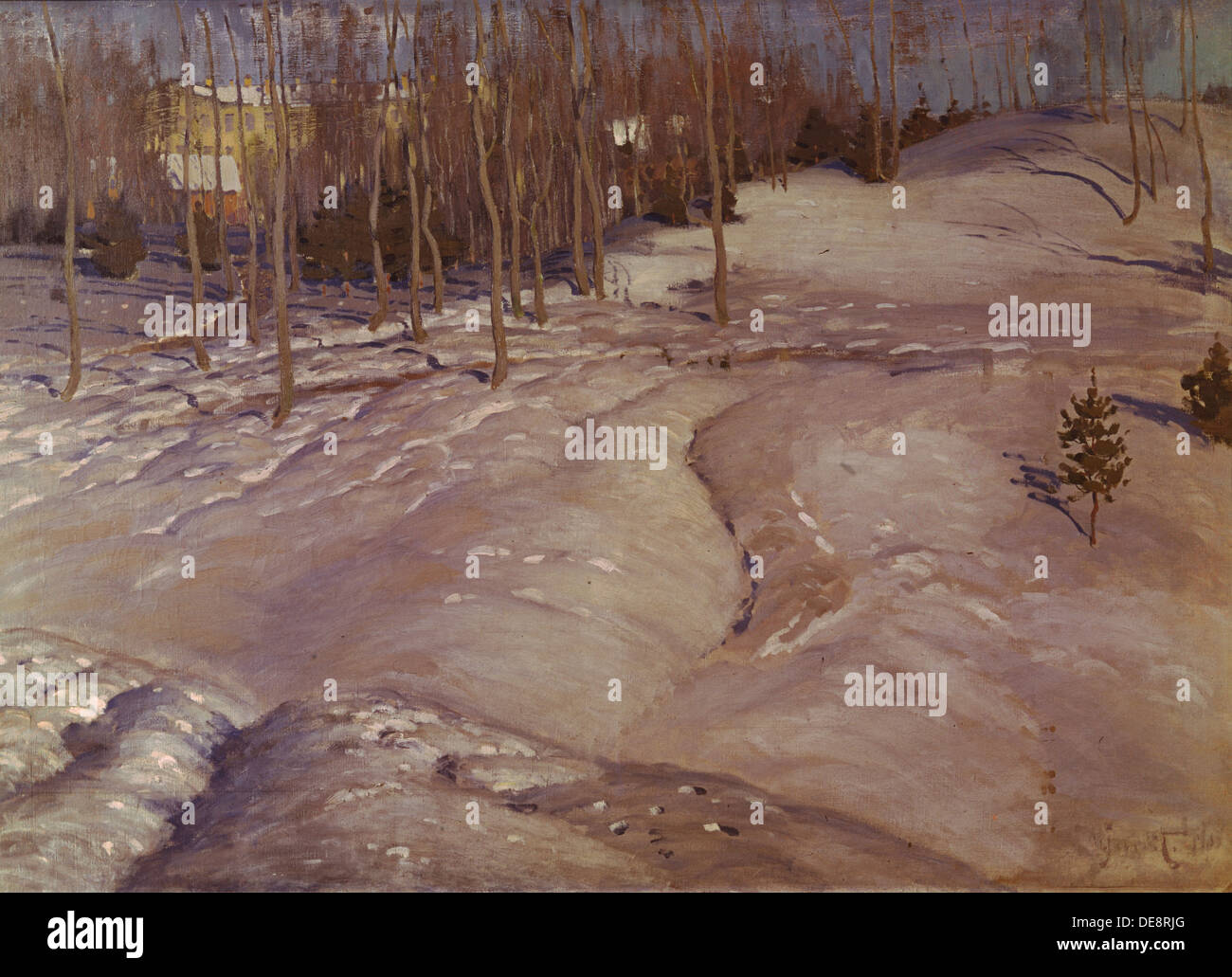 Winter Landscape. (March Evening), c. 1900. Artist: Purvitis, Vilhelms ...