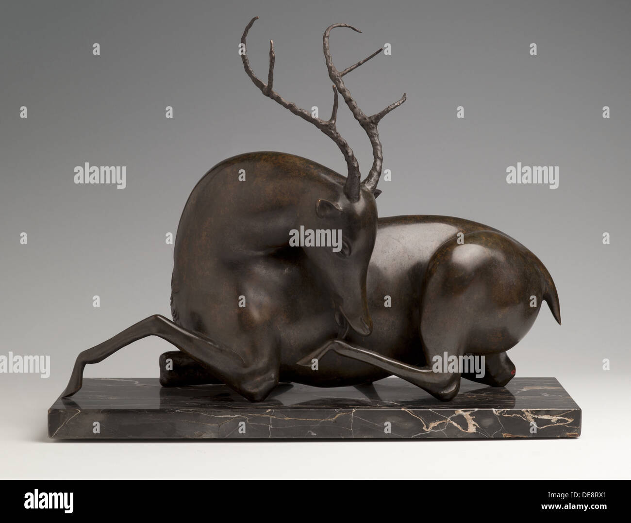 Resting Stag, c. 1915. Artist: Nadelman, Elie (1882-1946 Stock Photo ...